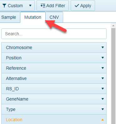 Mutation Filters - omicsoft doc
